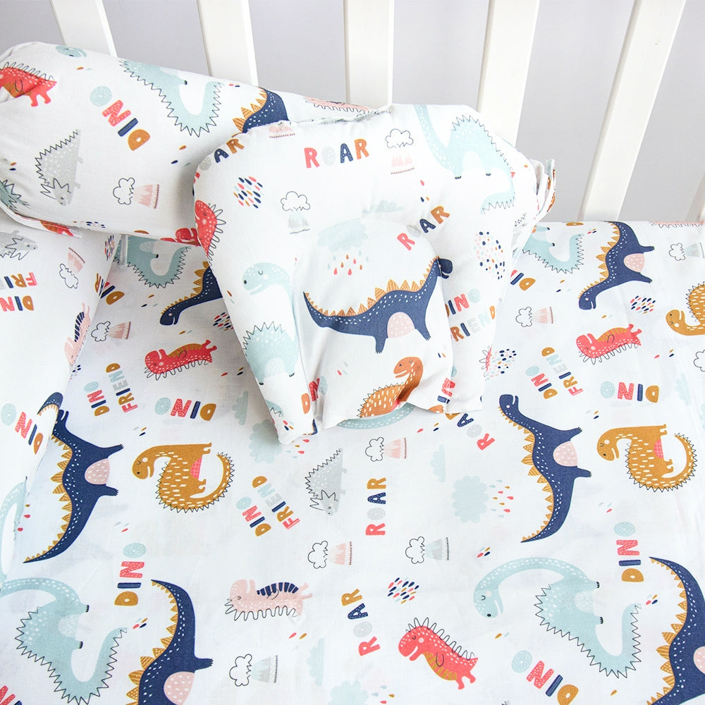 Dino Friend - Cot Bedsheet Set – Babble Wrap