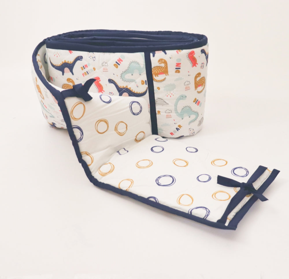 Dino Friend - Quilted Cot Bumper – Babble Wrap
