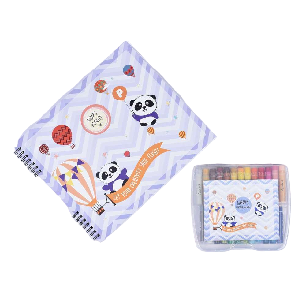 Doodle Book With Personalized Crayons - Panda – Babble Wrap