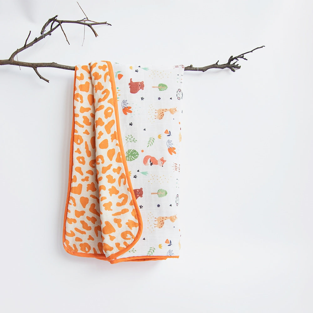 Baby Animals- Reversible Muslin Blanket – Babble Wrap