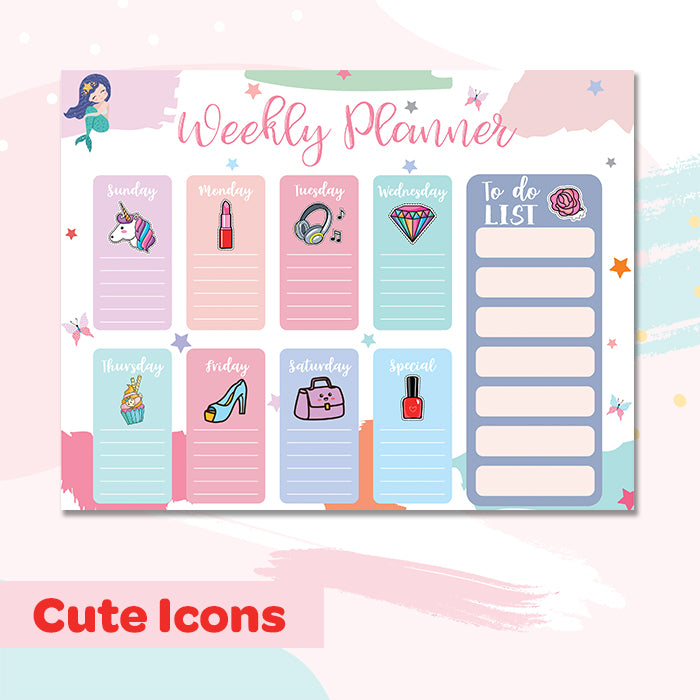 Kids Weekly Planner - Cute Icons – Babble Wrap