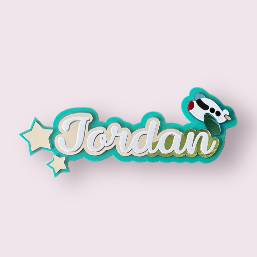 3 Layer Name Plaque- Starry Wings – Babble Wrap