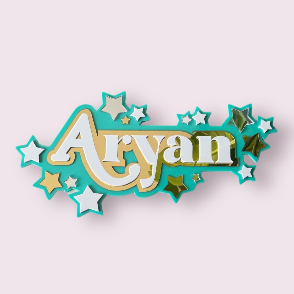 3 Layer Name Plaque- Stars – Babble Wrap