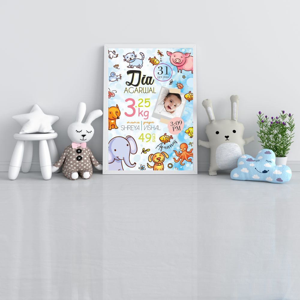 Birth Statistics Frame - Animals – Babble Wrap
