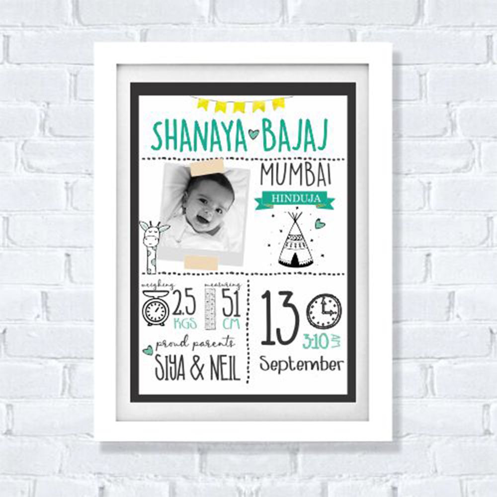 Birth Statistics Frame - Tribal – Babble Wrap
