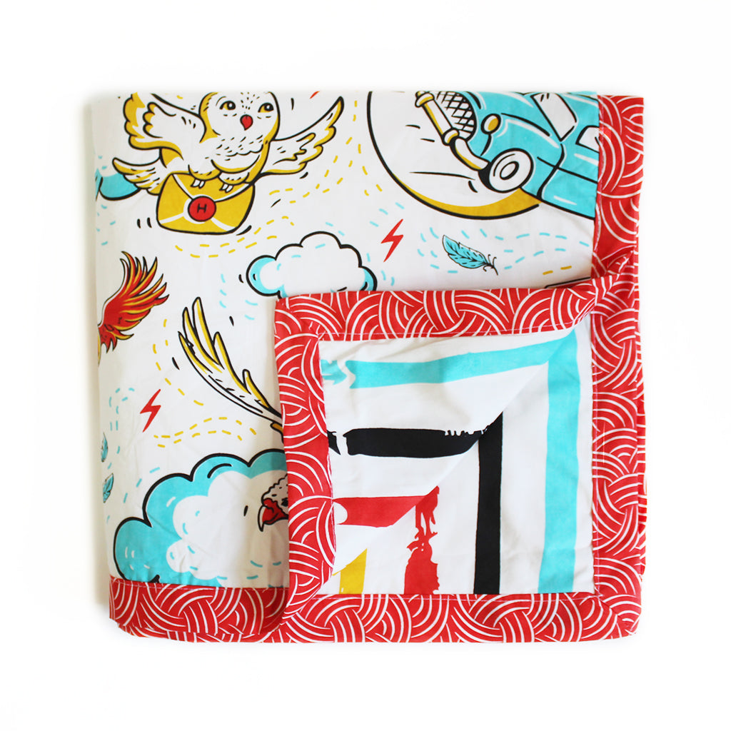 Official Harry Potter Wingardium Leviosa 100% Cotton 3 Layer Reversibl ...