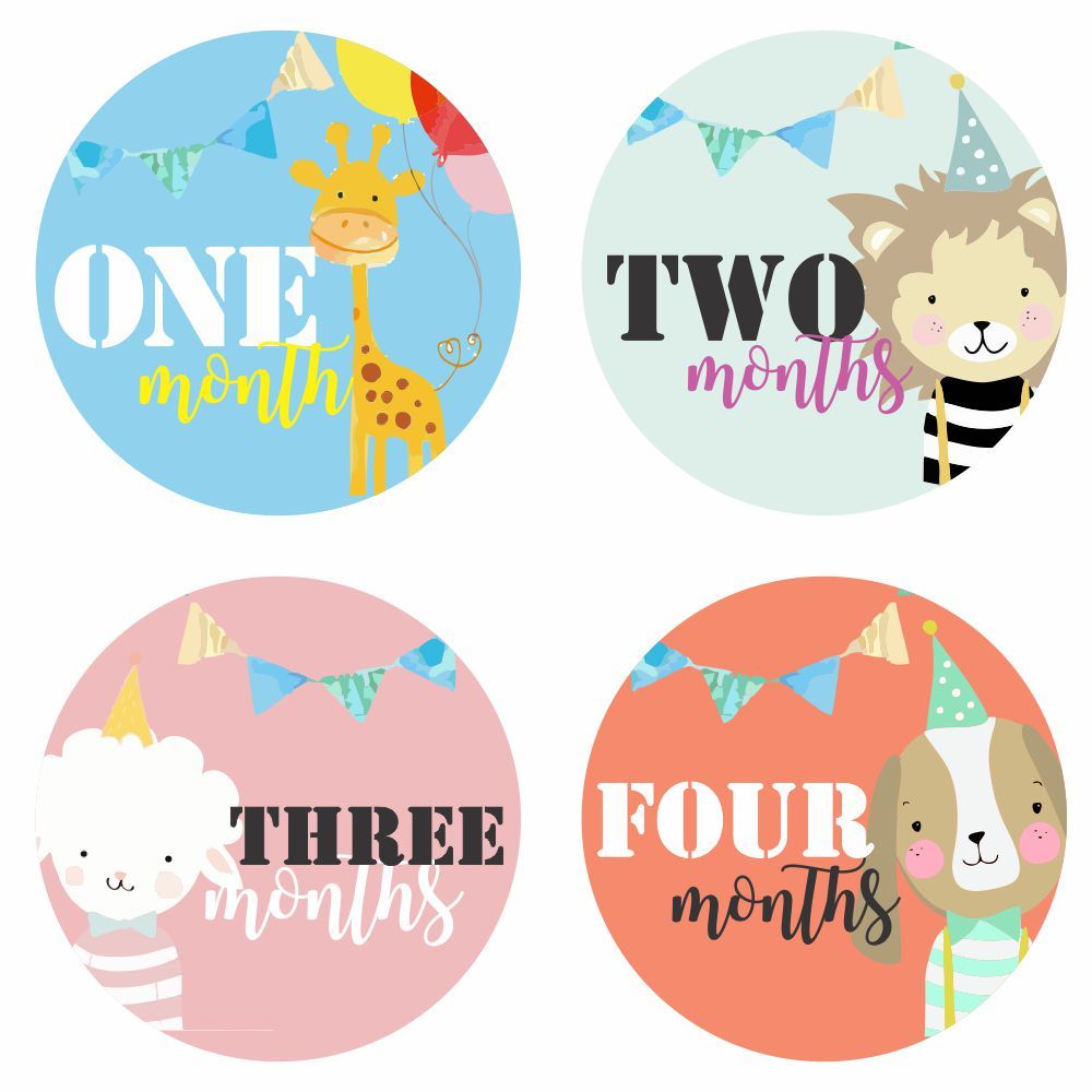 Monthly Milestone Stickers - Animal Theme – Babble Wrap