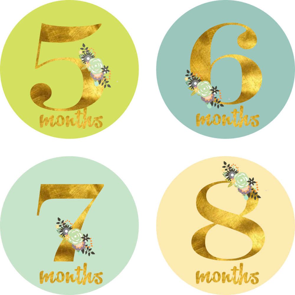 Monthly Milestone Stickers - Floral Theme – Babble Wrap